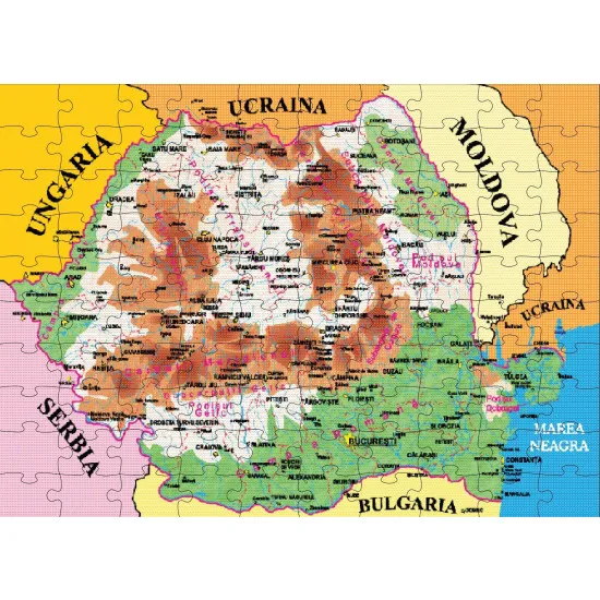 Harta Fizica A Romaniei Cu Unitati De Relief